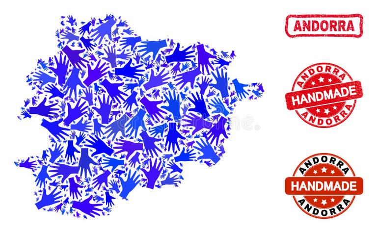 Andorra Map Composition Stock Illustrations – 190 Andorra Map ...