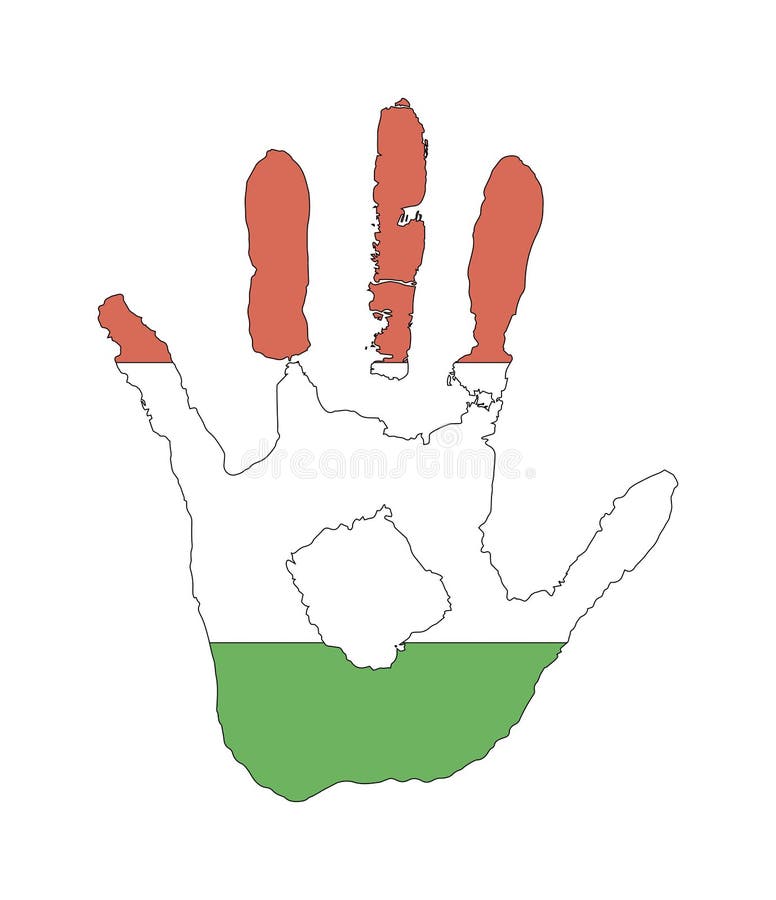Vector Handprint in the Form of the Flag of Hungary. Red, White and ... Vector Handprint in the Form of the Flag of Hungary. Red, White and ...