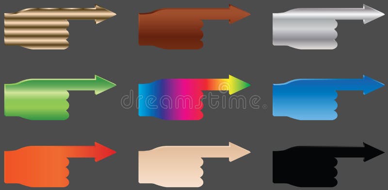 Vector hands - arrows stock vector. Illustration of wood - 57189391