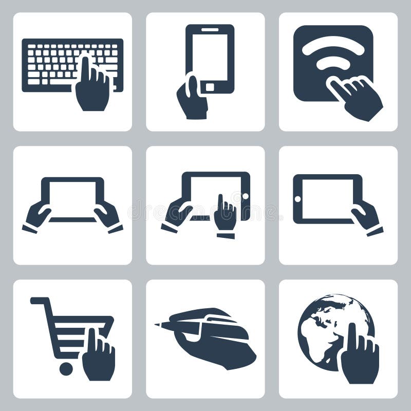 Vector hands icons set stock vector. Illustration of icon - 34987640