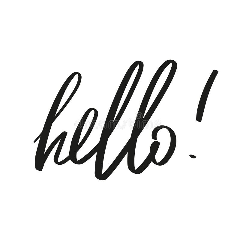 Vector Handwriting Word Hello. Stock Vector - Illustration of drawn ...