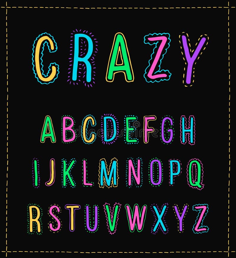 Vector Handwritten Alphabet. Uppercase and Lowercase Letters Stock ...