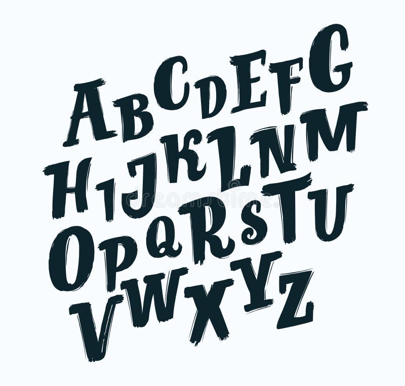 Vector Handwritten Brush Script. Black Letters Stock Vector ...