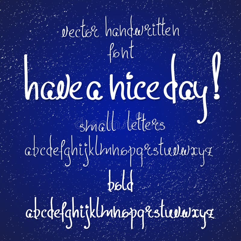 Vector Handwritten Font or Simply Set of Small Letters. Stock Vector ...