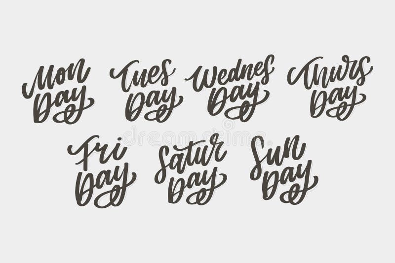 Vector Handwritten Inscription Days a Week. Calligraphy.dwritten ...
