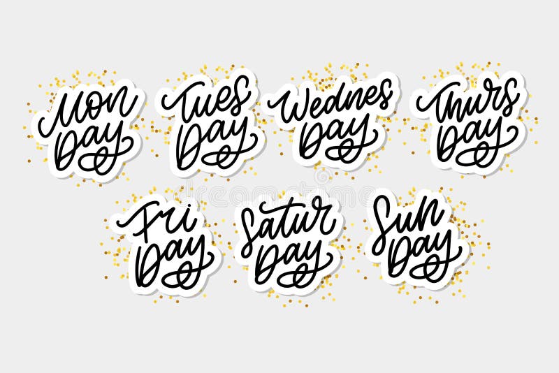 Vector Handwritten Inscription Days a Week. Calligraphy.dwritten ...