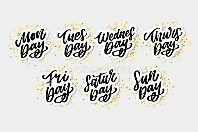 Vector Handwritten Inscription Days a Week. Calligraphy.dwritten ...