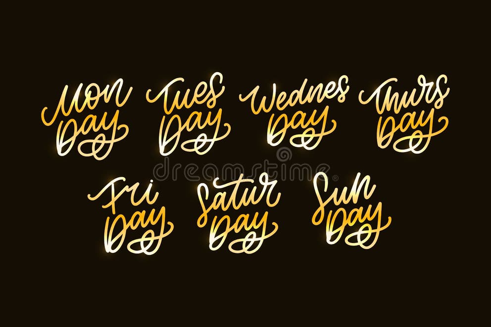 Vector Handwritten Inscription Days a Week. Calligraphy.dwritten ...