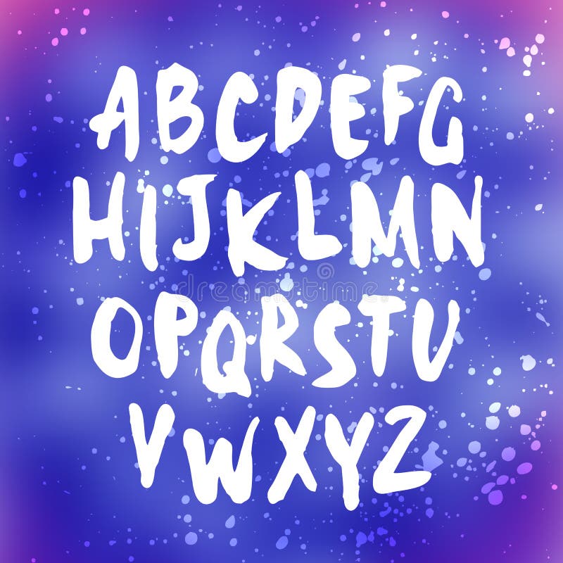 Vector Handwritten Alphabet. Stock Vector - Illustration of background ...