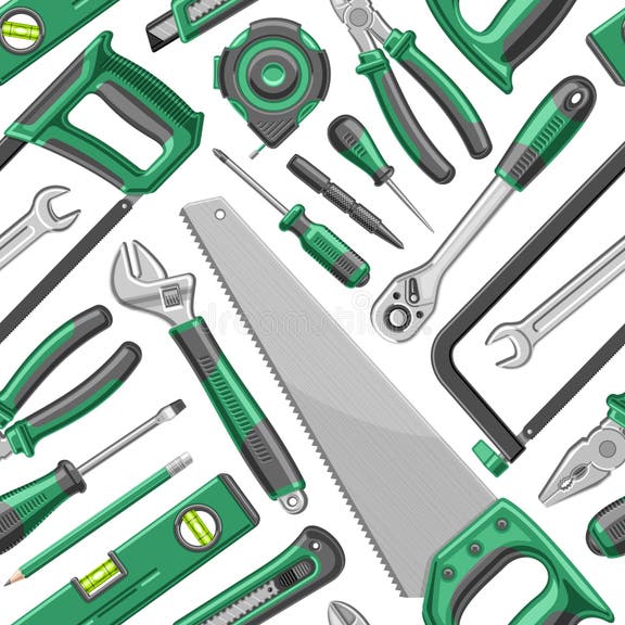Vector Handyman Tools Seamless Pattern Stock Illustration ...