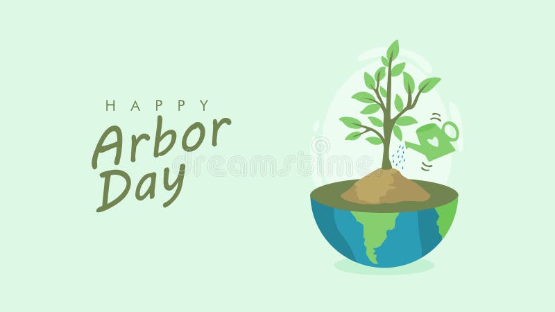 Vector Happy Arbor Day Banner Template Stock Vector - Illustration of ...