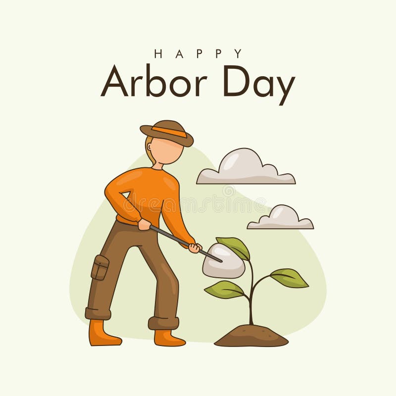 Vector Happy Arbor Day Poster Template Stock Vector - Illustration of ...