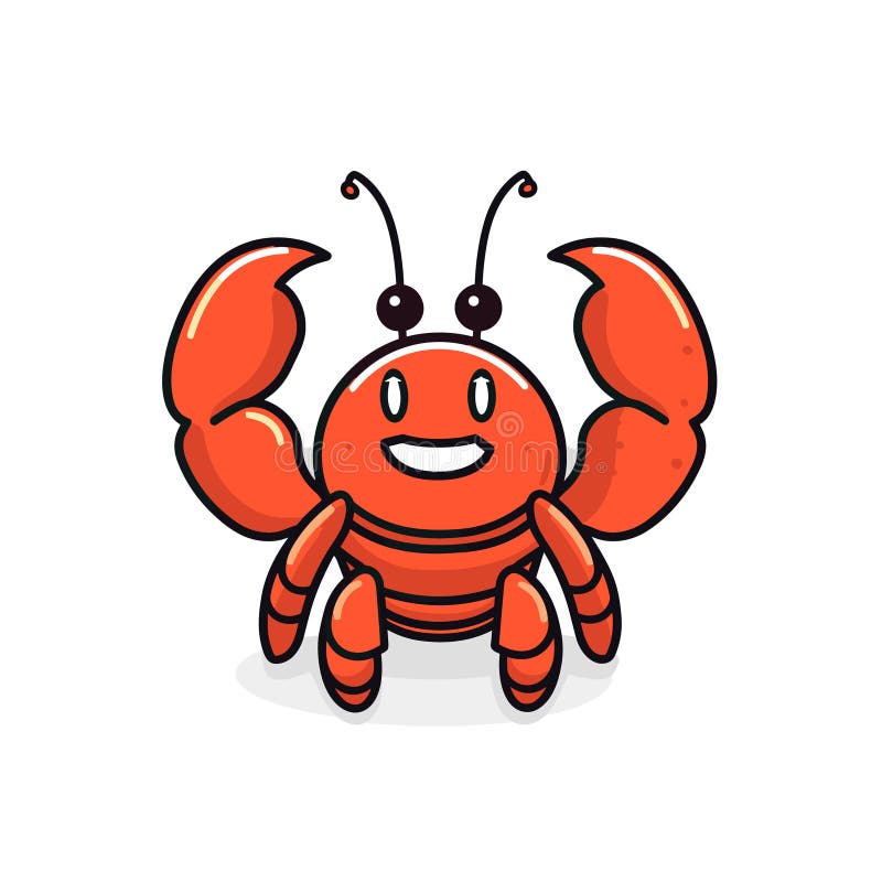 Vector of a Happy Cartoon Crab in a Flat Vector Style Stock Vector ...