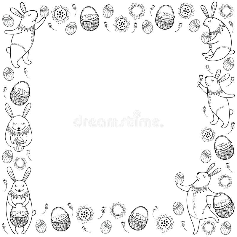 Easter Border Clipart Black And White