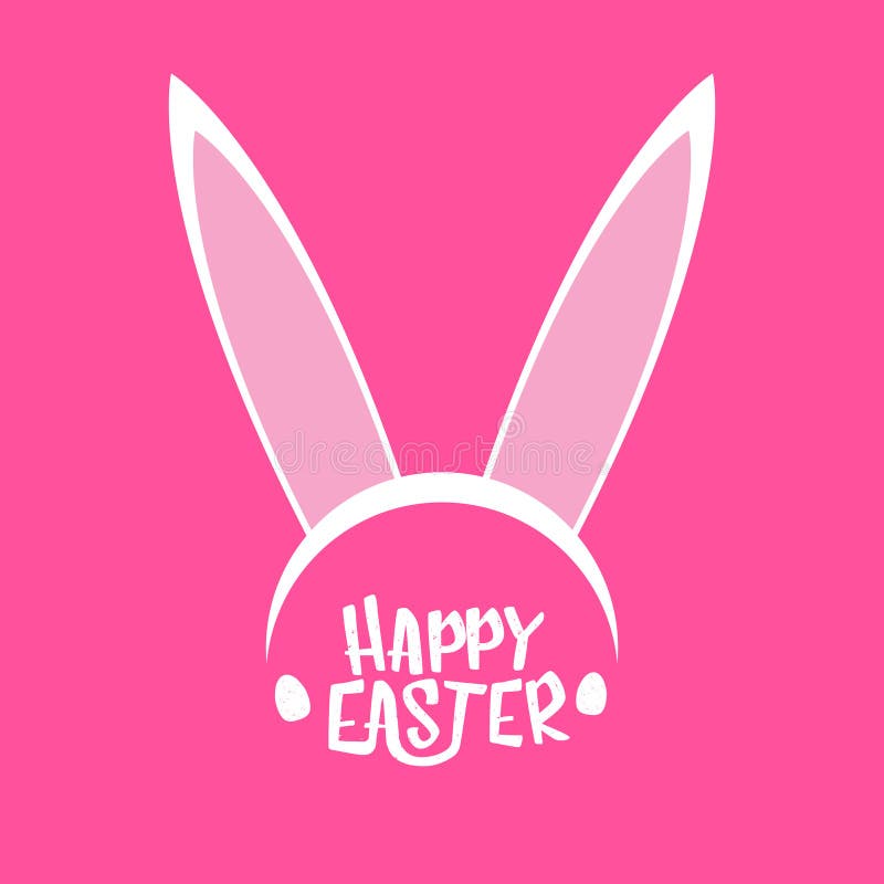 Vector Happy Easter Greeting Card with White Easter Bunny Funky Mask ...