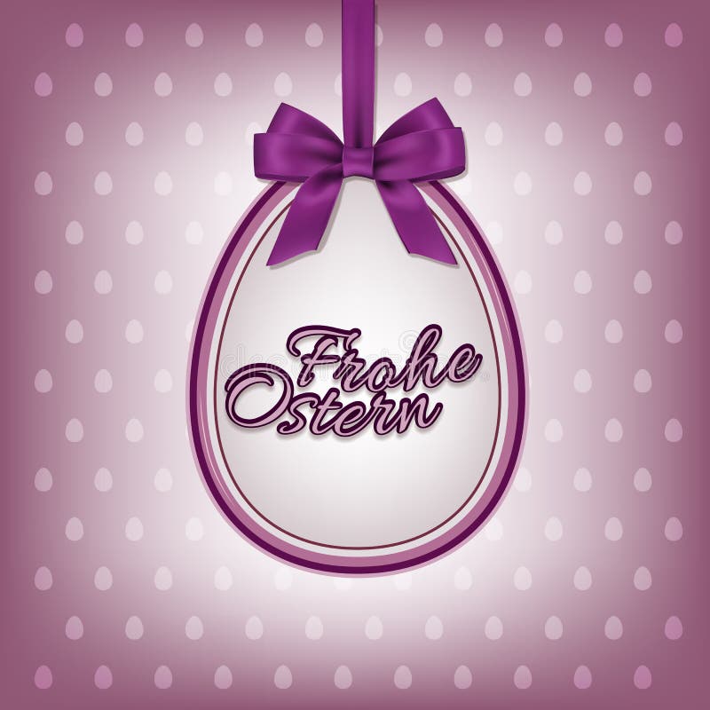 Vector Happy Easter Greeting Card Template with German Frohe Ostern ...