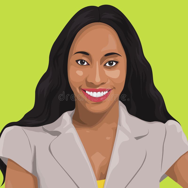 Vector Of Happy Lady Portrait Stock Vector - Illustration of portrait ...