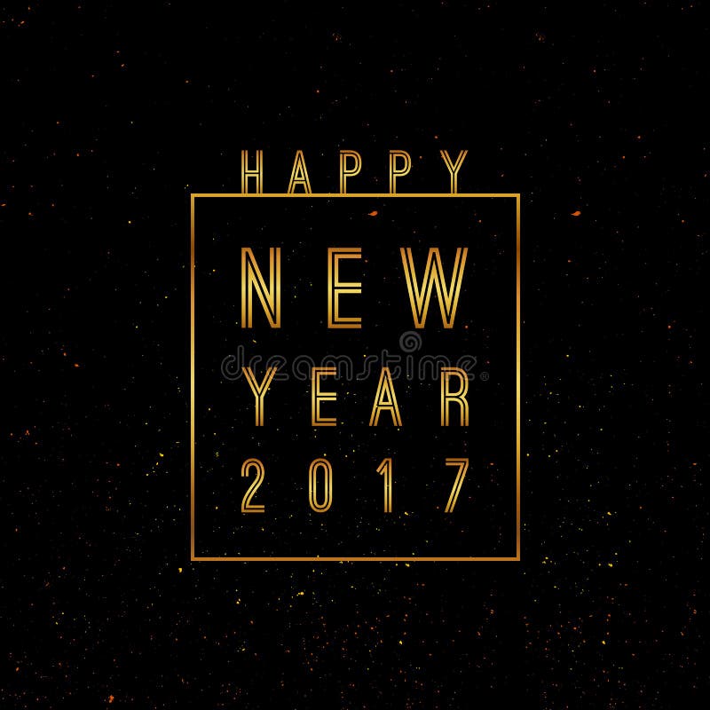 Happy New Year 2017. Gold Glitter New Year Stock Illustration ...