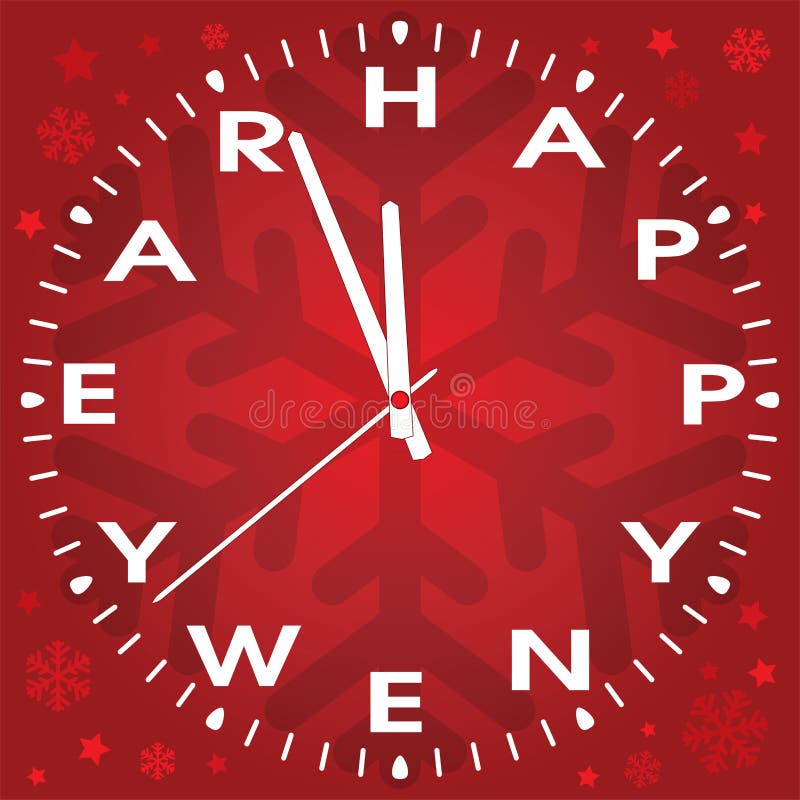 New Year clock background stock illustration. Illustration of ...