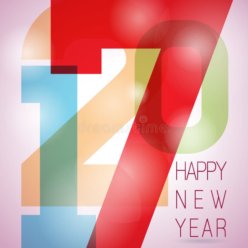 Vector Happy New Year 2017 Colorful Celebration Background with ...