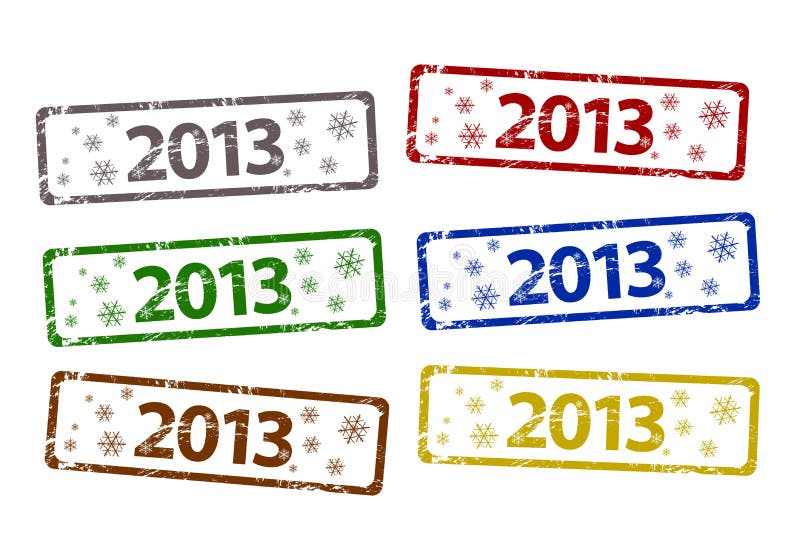 Vector Happy New Year Stamp Stock Illustration - Illustration of ...