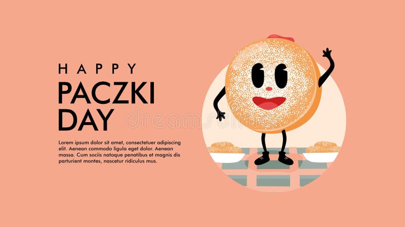 Happy Paczki Day Poster Template Vector Stock Stock Vector ...