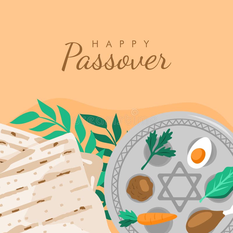 Happy Passover Banner Greeting Card Jerusalem City Jewish Holiday ...