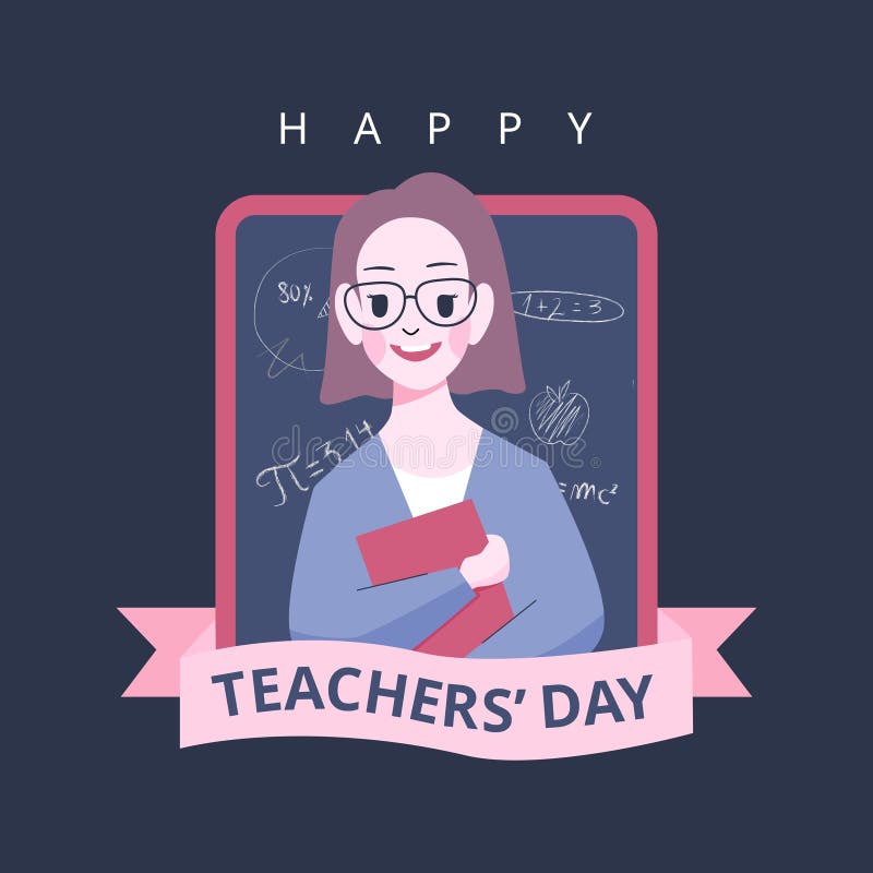 Vector Happy Teachers Day Poster Template Stock Vector - Illustration ...