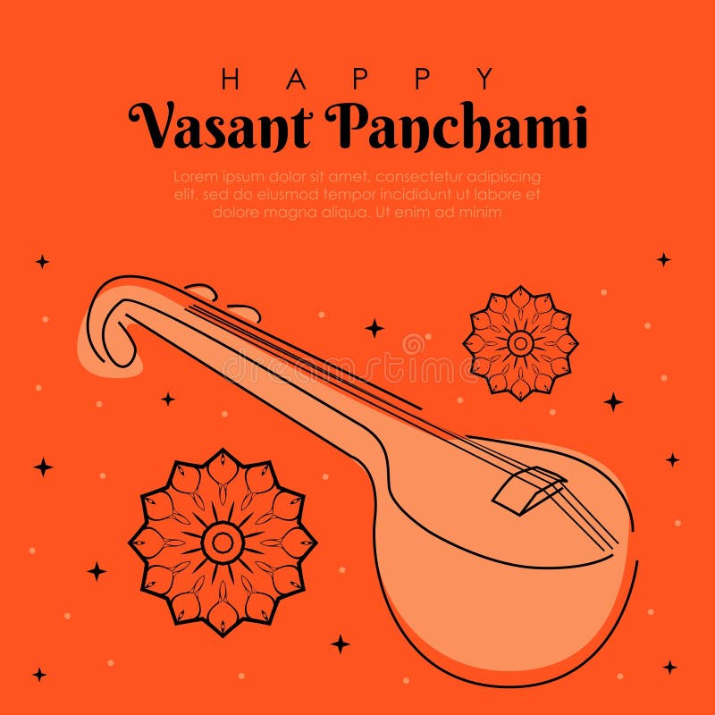 Vector Happy Vasant Panchami Post Template Stock Vector - Illustration ...