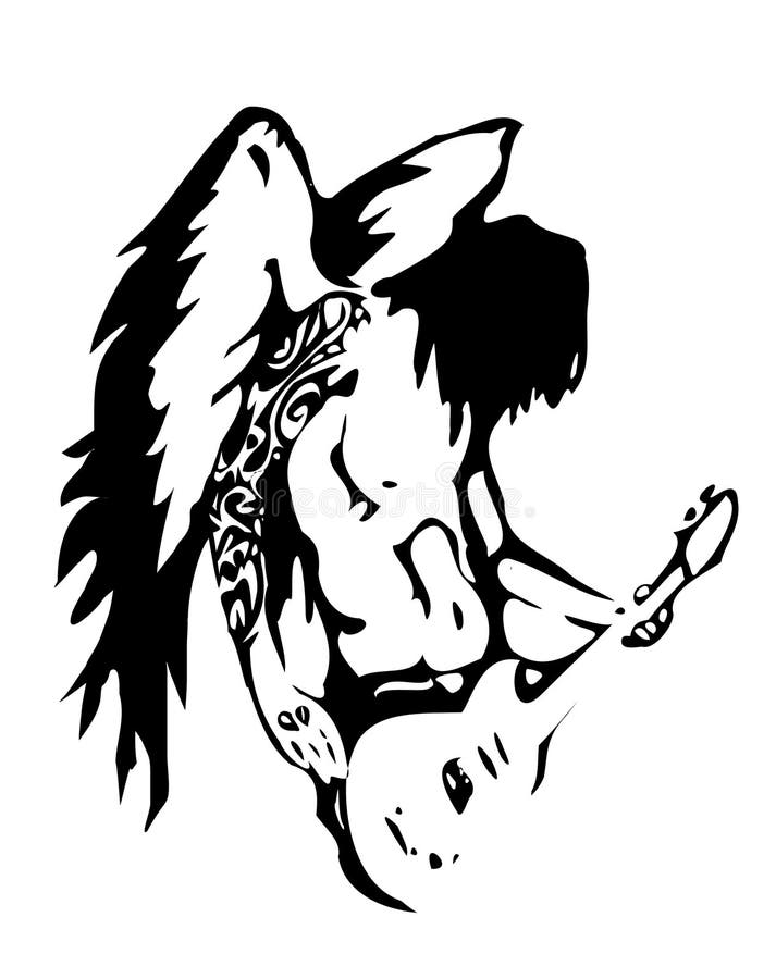 Vector hard rock angel stock vector. Illustration of music - 5102327