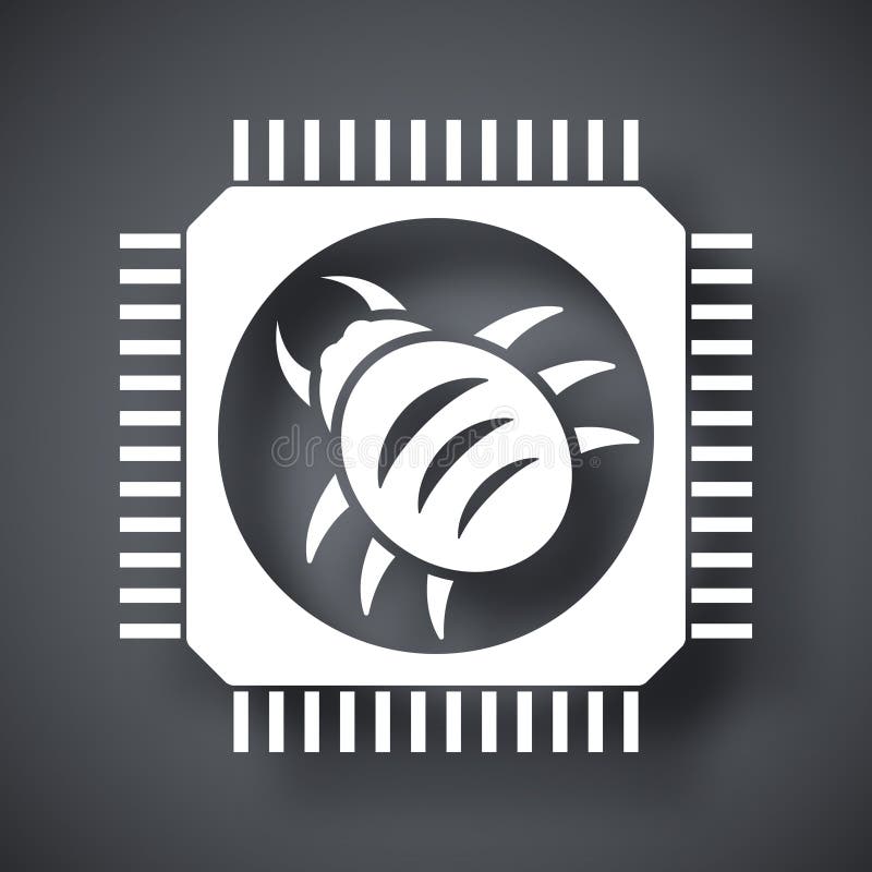 Vector hardware bug icon stock vector. Illustration of hack - 236935181
