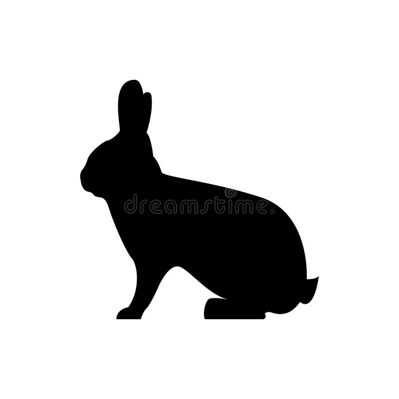 Vector Hare Silhouette View Side for Retro Logos, Emblems, Badges ...