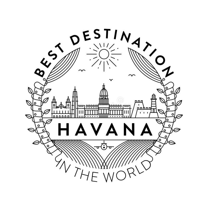 Vector Havana City Badge, Estilo Linear Stock de ilustración ...