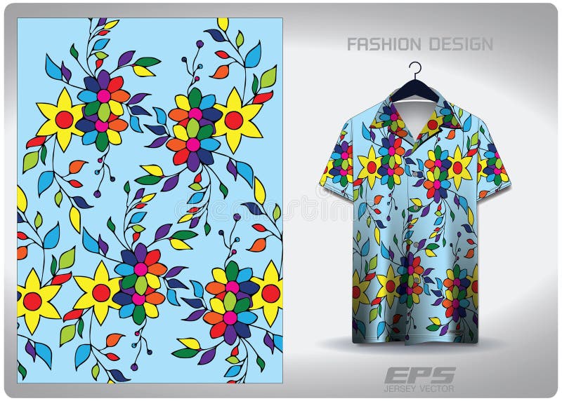 Vector Hawaiian Shirt Background Image.cosmos Flower Pattern Design ...