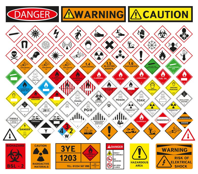 Vector Hazardous Material Signs. All Classes Stock Vector ...