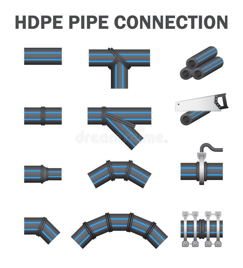 HDPE pipe connect stock vector. Illustration of pipeline - 100645257
