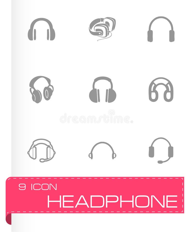 Vector headphone icon set stock vector. Illustration of graphic - 53866731