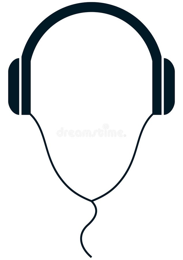 Vector Headphones Illustration Isolated on White Background Stock ...