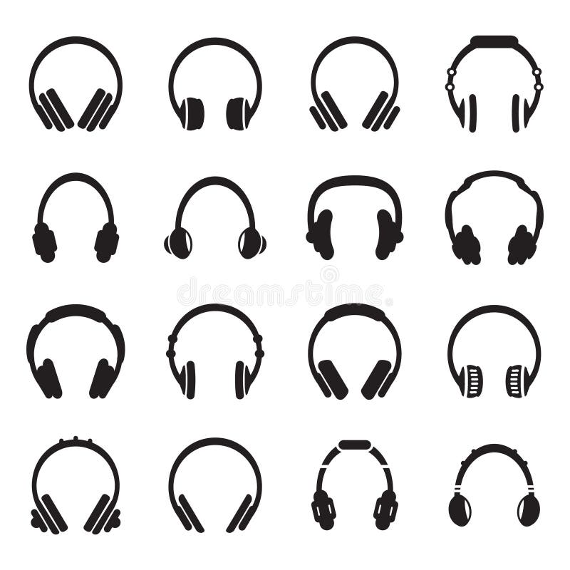 Vector Headphones set stock vector. Illustration of sound - 58900485