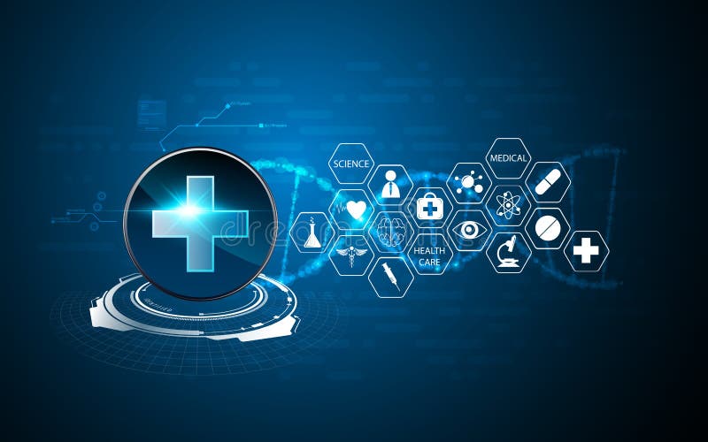 Vector Health Care Background Hi Tech Sci Fi Design Pattern Stock ...
