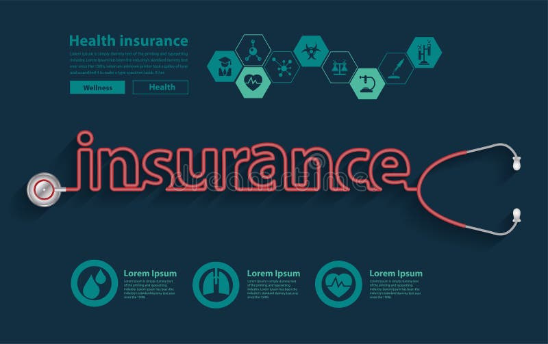 Vector Health Insurance Ideas Concept Stethoscope Design Stock Vector ...