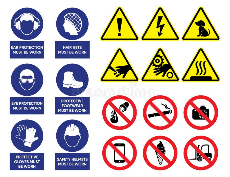 Vector Health and Safety Signs Stock Vector - Illustration of footwear ...