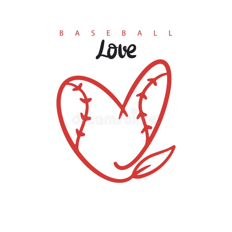 Vector Heart for Baseball. Design Element for Valentine`s Day, Logo ...