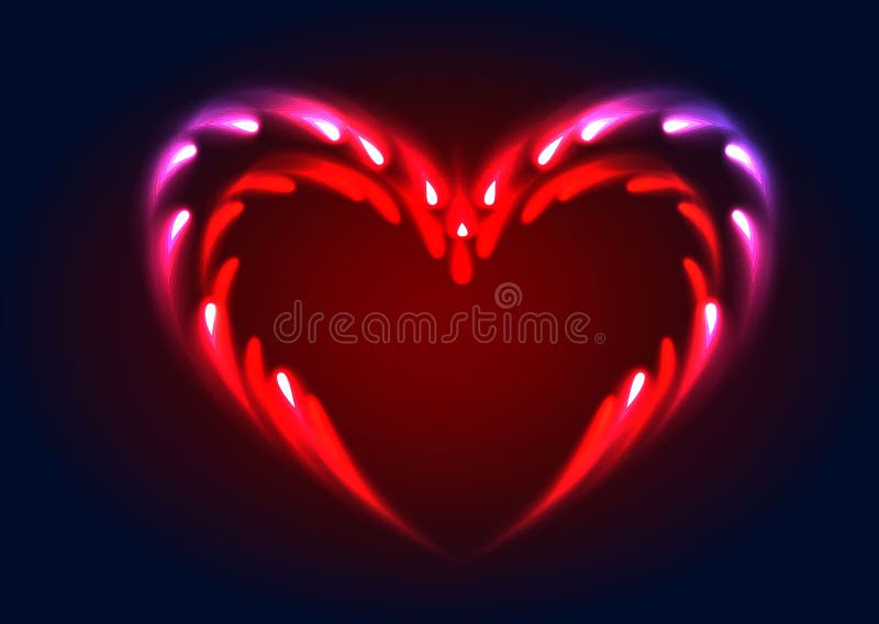 Vector Heart with Glow Effect Stock Vector - Illustration of light ...
