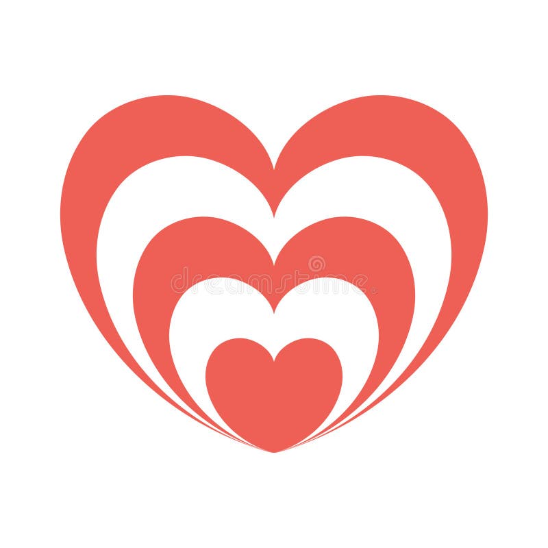 Vector Heart in Heart Vector Icon. Heart Symbol Stock Illustration ...