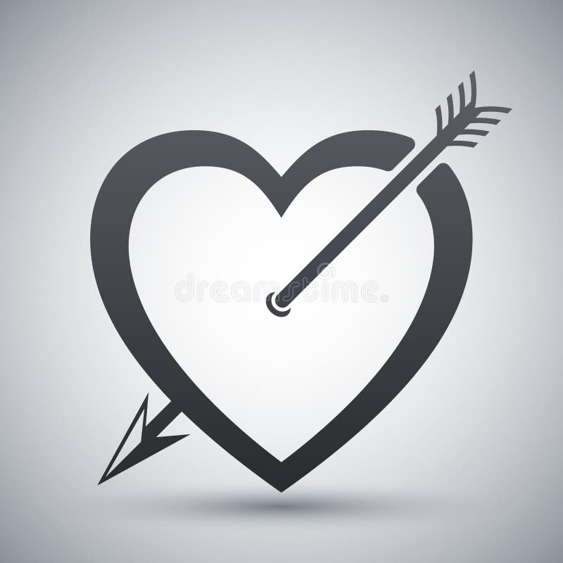 Vector Heart Icon with Arrow Stock Vector - Illustration of abstract ...