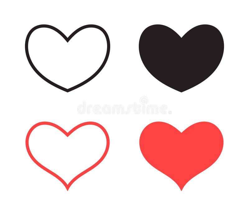 Vector Heart Icon Set. Heart Symbols Stock Vector - Illustration of ...