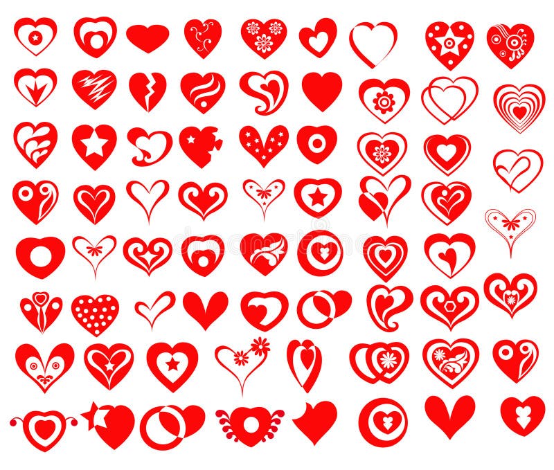 Vector Heart Icons & Symbols Stock Vector - Illustration of collection ...
