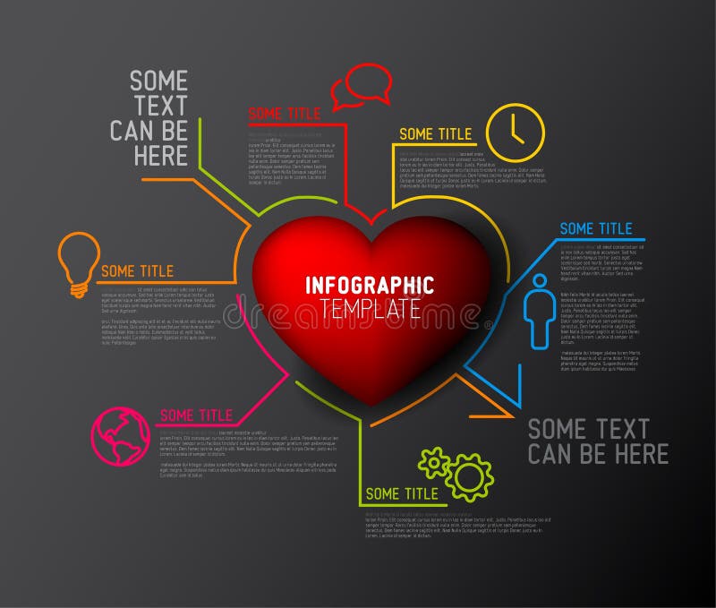 Vector Heart Infographic Report Template Stock Vector - Illustration of ...