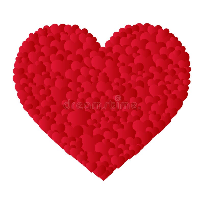 Vector Heart Made of Small Hearts Stock Vector - Illustration of deco ...